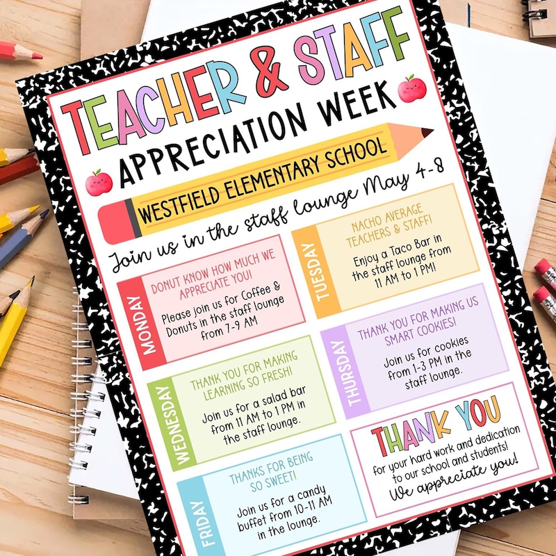 Teachers Appreciation Week 2026 Flyer - Etsy