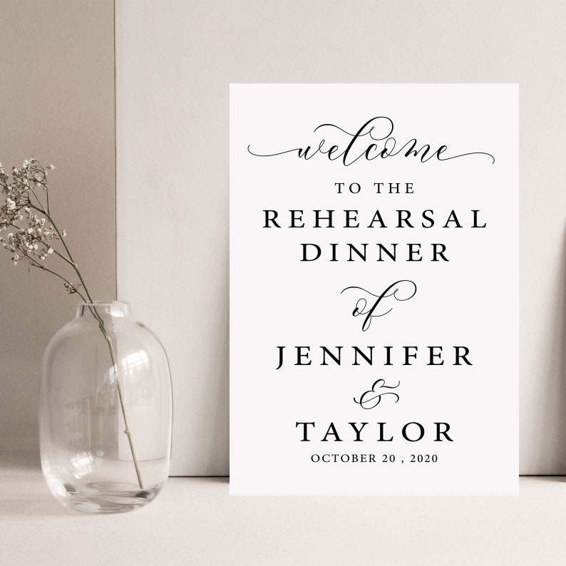 Rehearsal Dinner Welcome Sign Editable Rehearsal Dinner Sign - Etsy