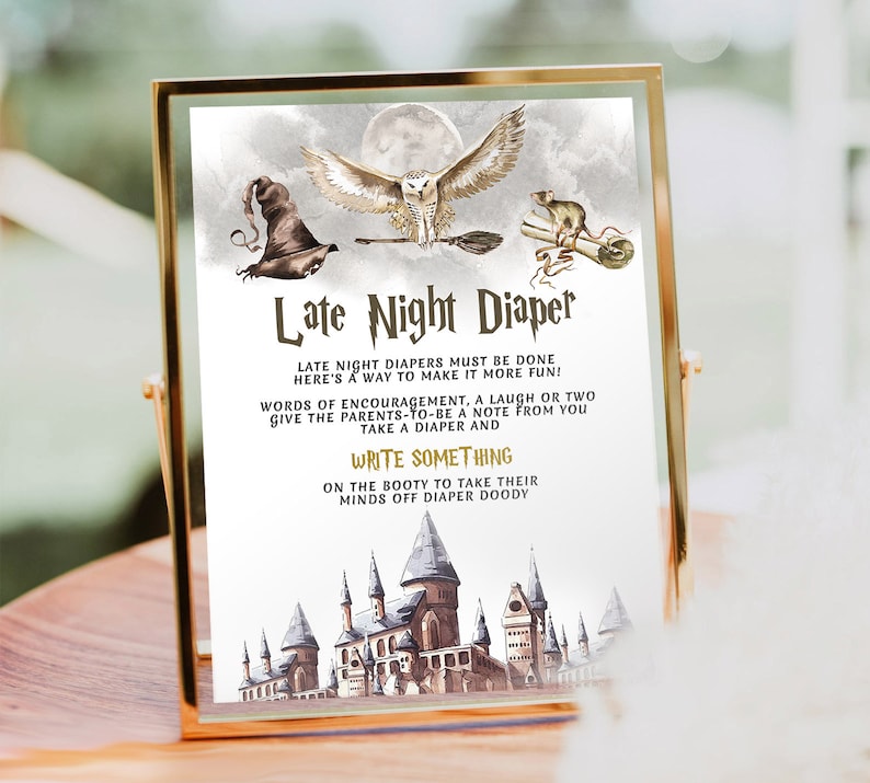 Wizard Late Night Diapers Sign Gift Table Sign Magic Baby - Etsy