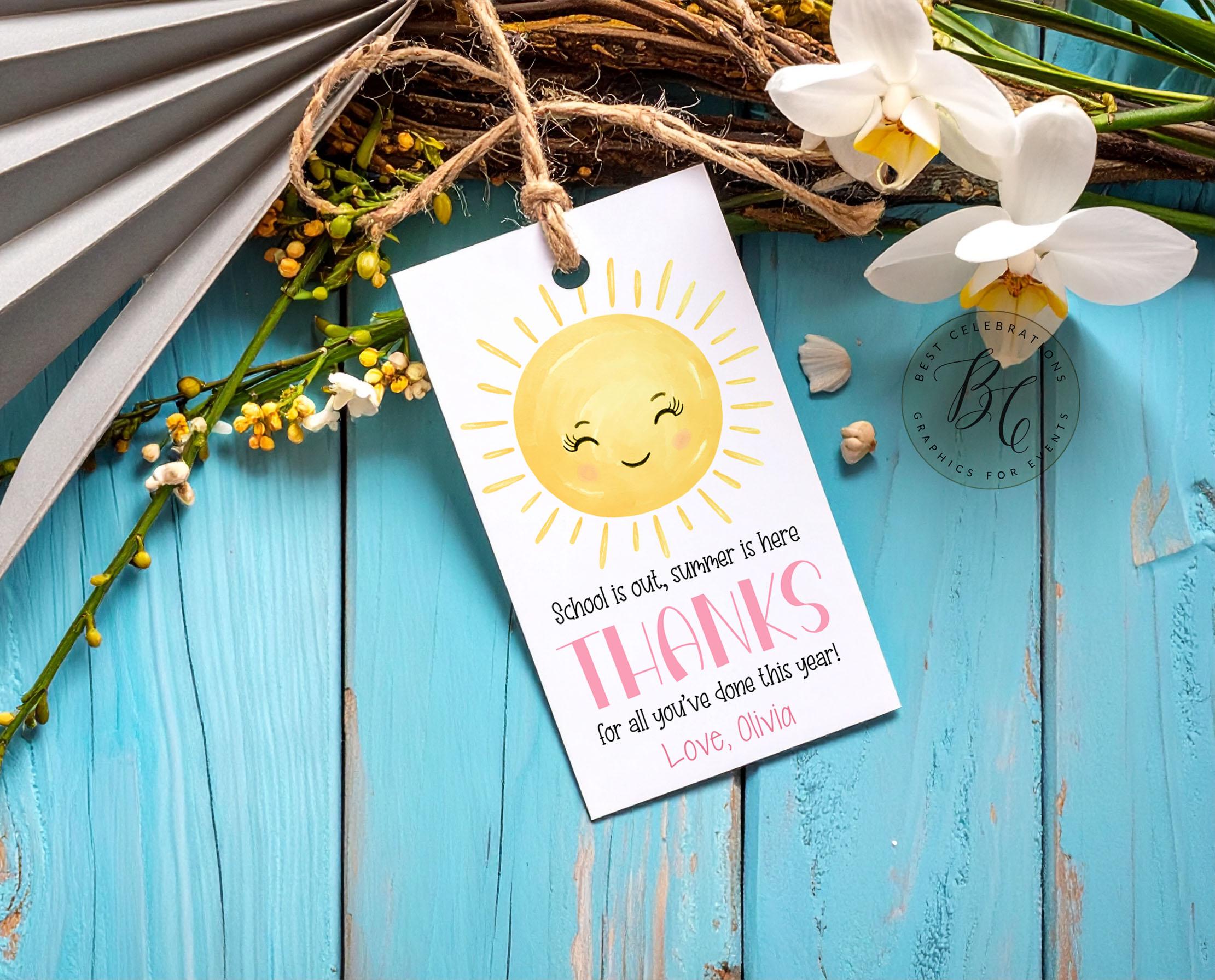 Editable Teacher Thank You Tag: End of School Gift (canva Template) - Etsy