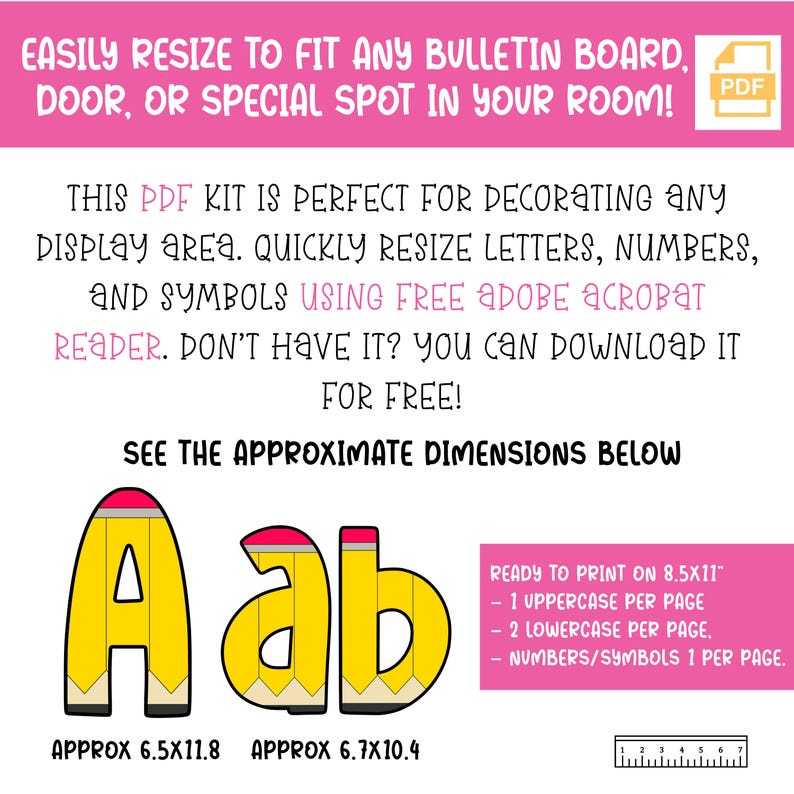 Classroom Decor Printable: Bulletin Board Letters, Numbers, & Symbols ...