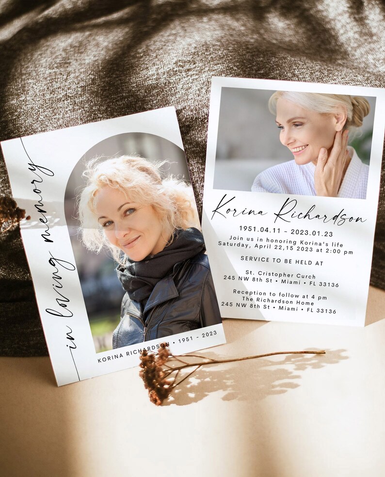 Editable Funeral Program Template, Double Sided Funeral Program, CANVA ...