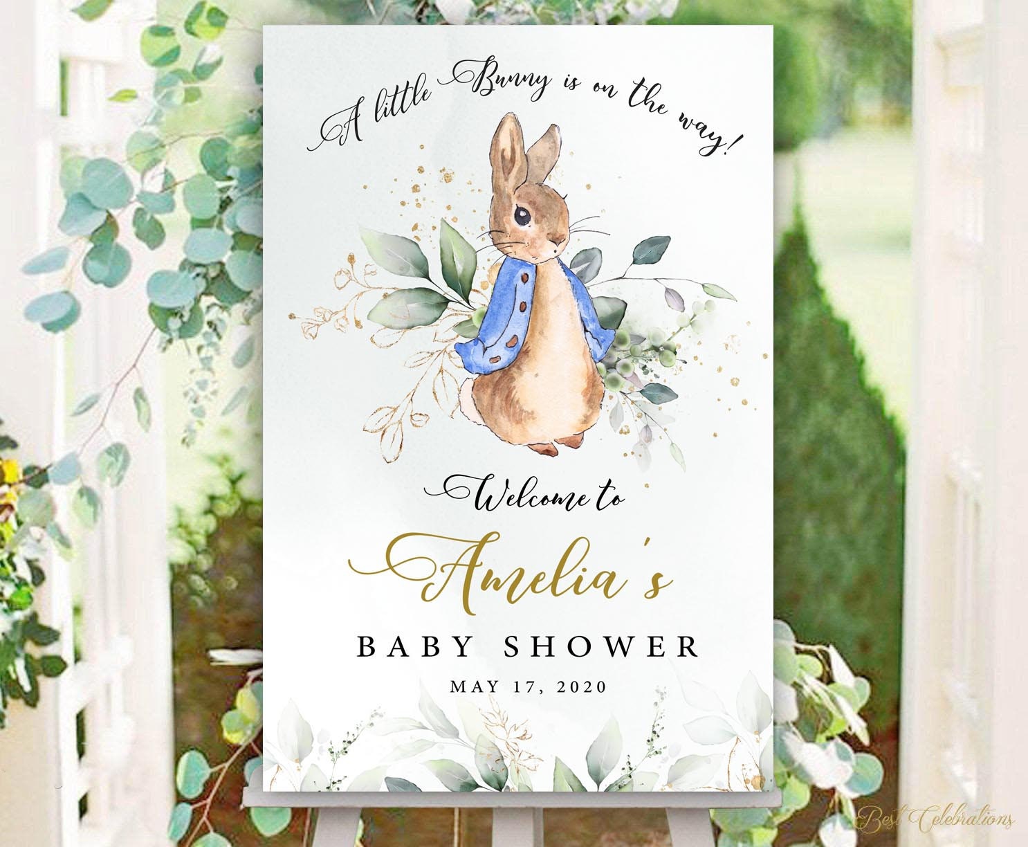 Peter Rabbit Baby Shower Welcome Sign Editable Baby Shower | Etsy UK
