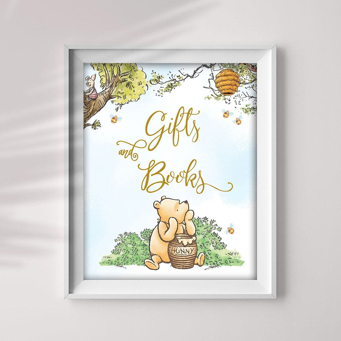 Classic Winnie the Pooh Cards and Gifts Sign Printable Cards - Etsy