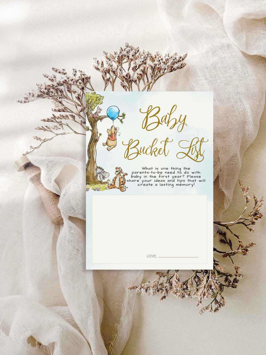 Winnie the Pooh Baby Shower Game: Bucket List (digital Download) - Etsy ...