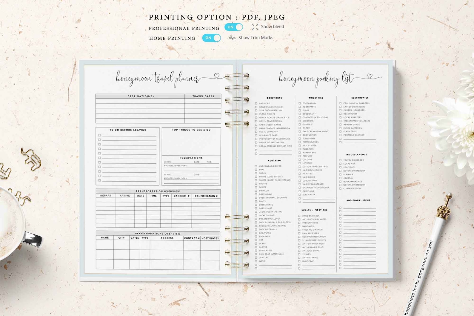 Wedding Planner Printable Editable Cover Editable Wedding | Etsy