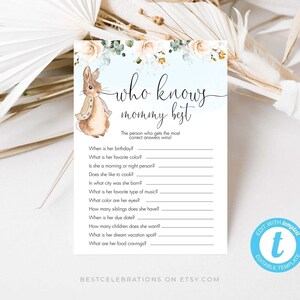 Peter Rabbit Baby Shower Games, Gender Neutral Shower Game Bundle, Girl ...