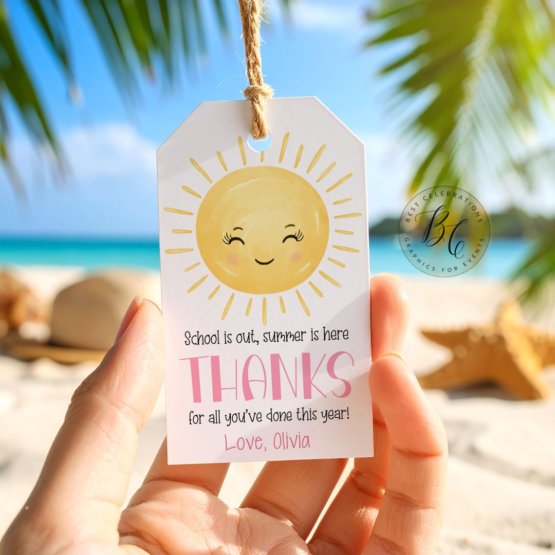 Editable Teacher Thank You Tag: End of School Gift (canva Template) - Etsy