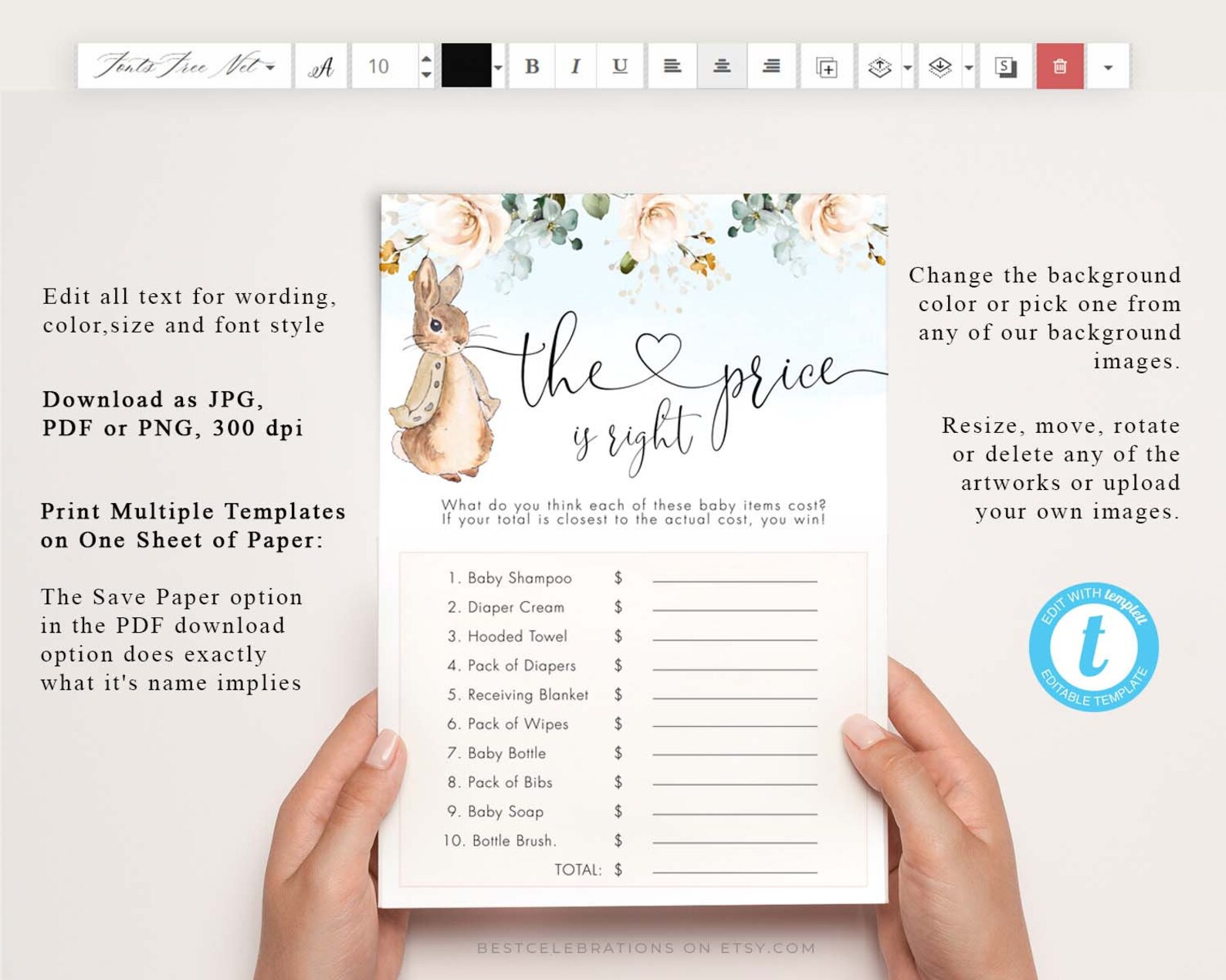 Peter Rabbit Baby Shower Games Gender Neutral Shower Game - Etsy