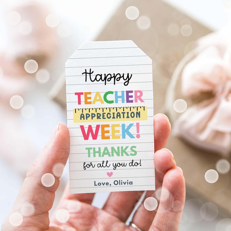 Editable Teacher Appreciation Gift Tag: Printable Thank You Label ...
