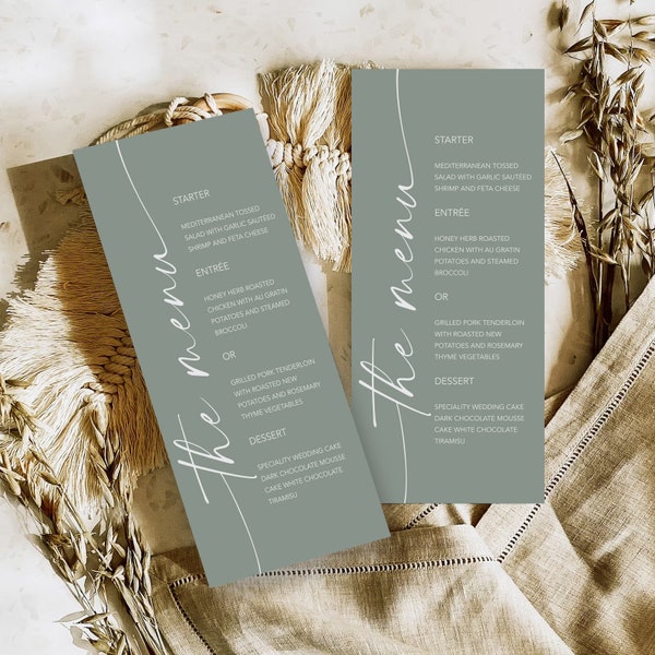 Rustic Menu Cards - Etsy