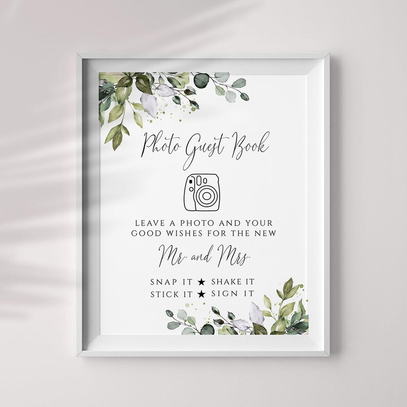 CHLOE Photo Guest Book Sign Printable Party Sign Decorations - Etsy