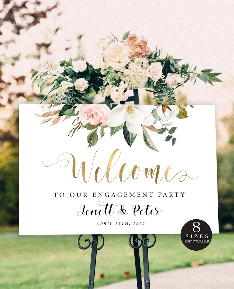 Editable Engagement Party Sign Printable Welcome to Our - Etsy UK
