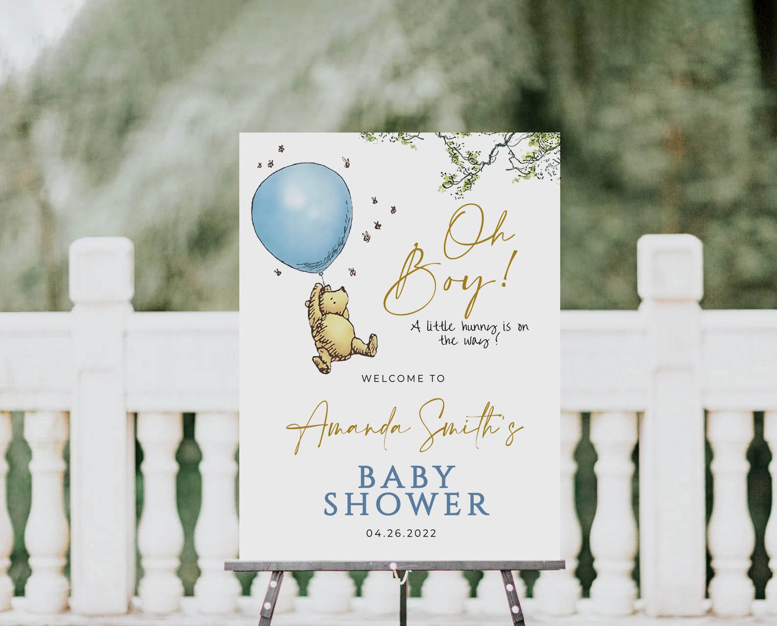 Winnie the Pooh Welcome Sign, Classic Winnie the Pooh Baby Shower ...