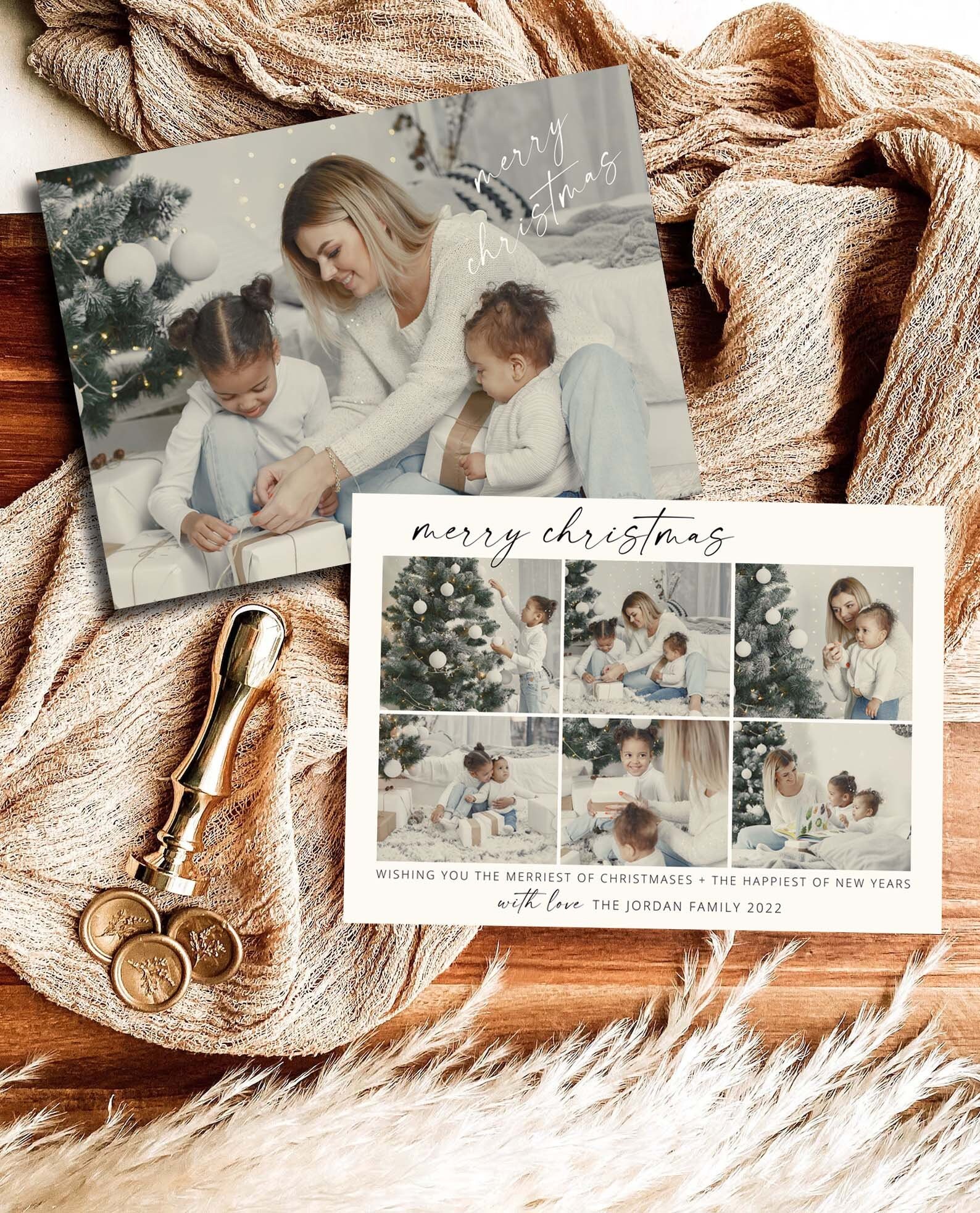 Photo Christmas Card Template Printable Modern Christmas - Etsy