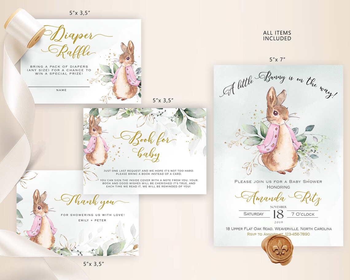 Peter Rabbit Baby Shower Invitation Peter Rabbit Invitation | Etsy