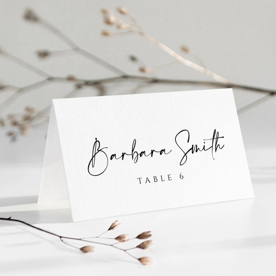 Place Card Template With Meal Icons EDITABLE Place Card - Etsy