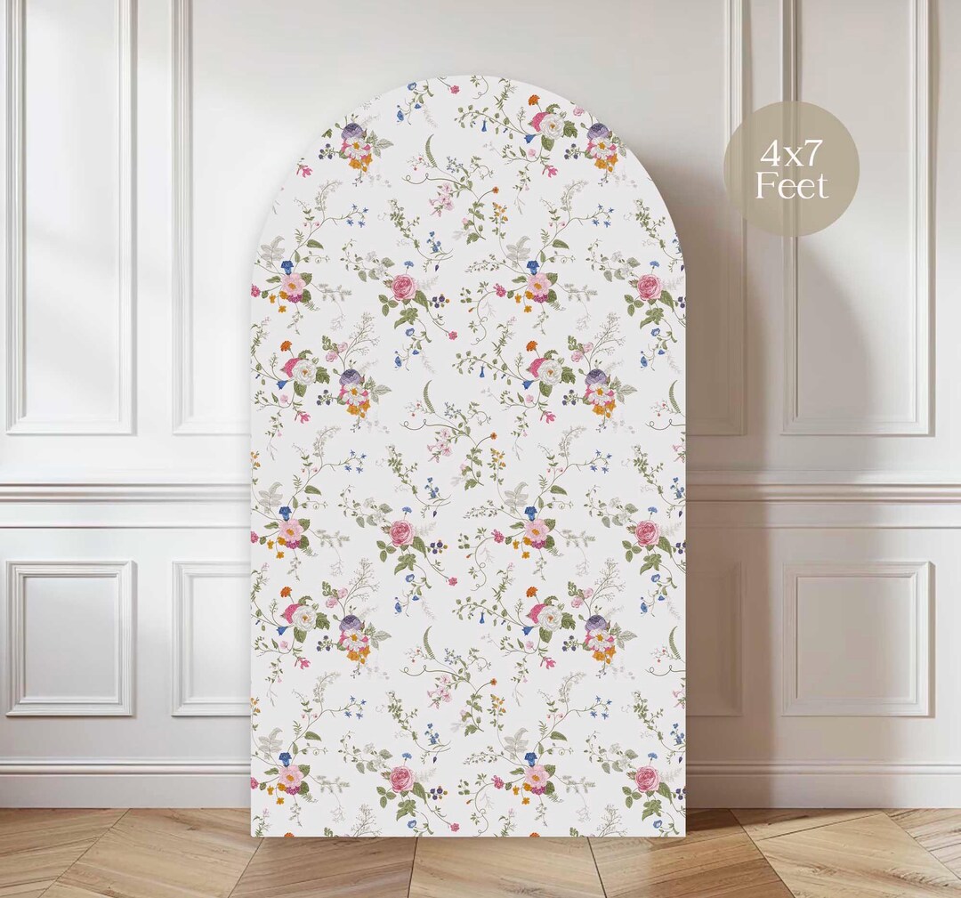 Floral Toile Digital Backdrop: Pink Wildflower Wedding Photo Booth (digital Download) - Etsy