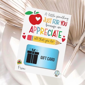 Teacher Appreciation Gift Card Holder Printable (digital Download) - Etsy