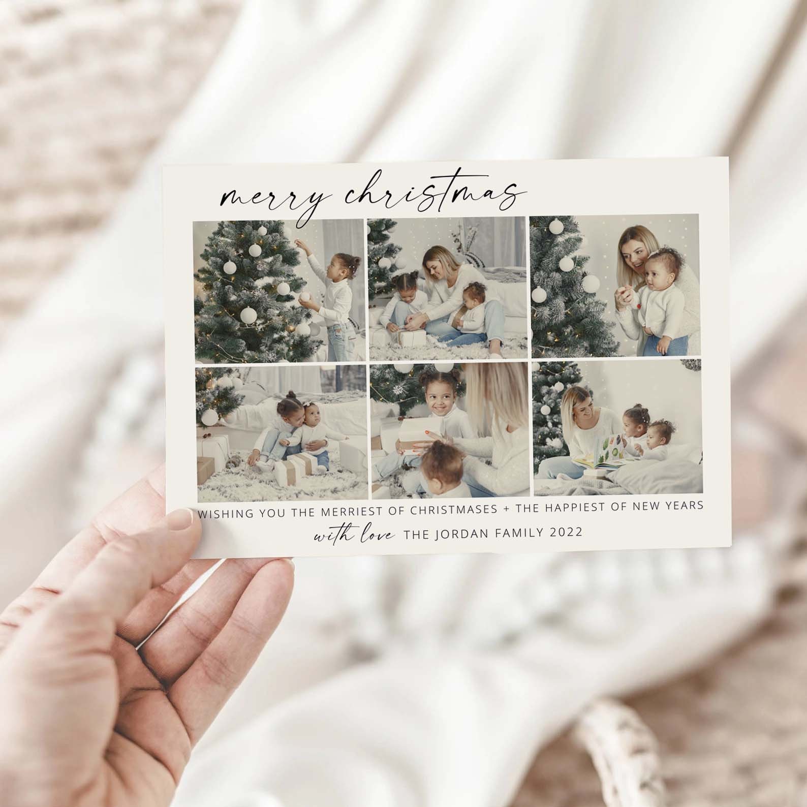 Photo Christmas Card Template Printable Modern Christmas - Etsy