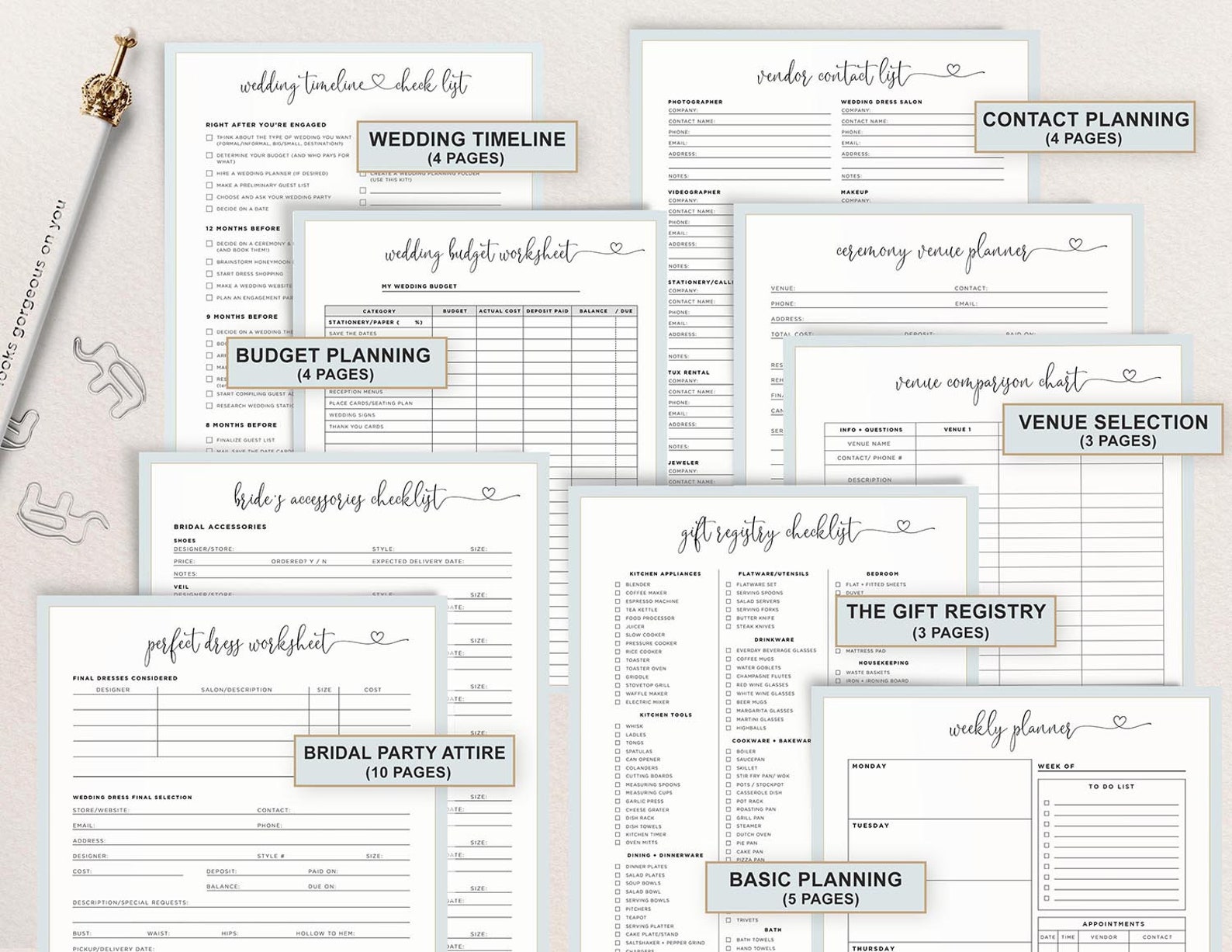 Wedding Planner Printable Editable Cover Editable Wedding | Etsy