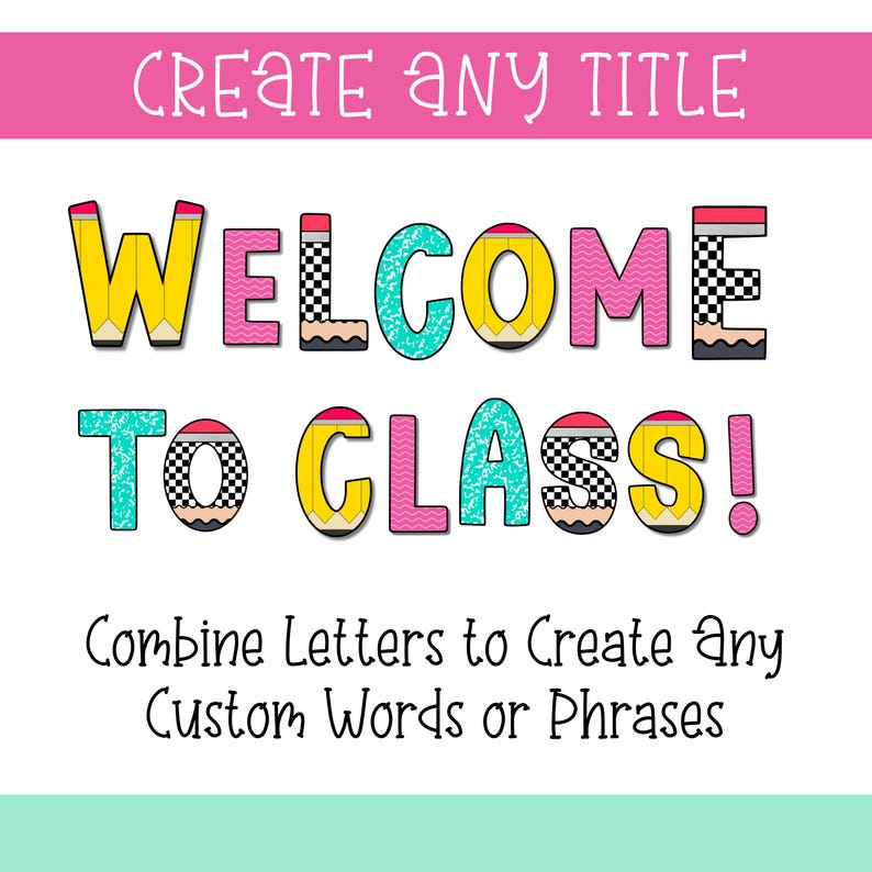 Classroom Decor Printable: Bulletin Board Letters, Numbers, & Symbols ...