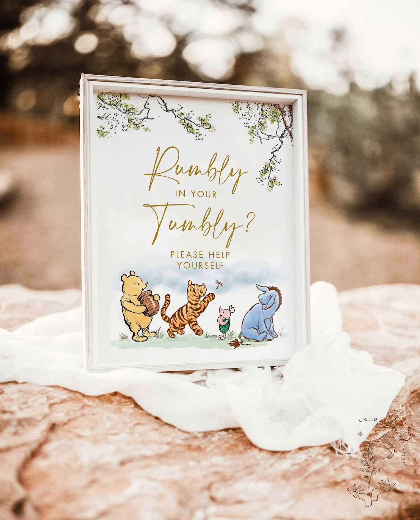 Classic Winnie The Pooh Rumbly In Your Tumbly Printable Party Etsy