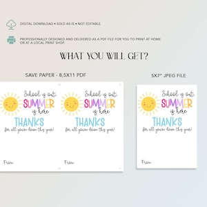 End of Year Teacher Gift Card Holder Printable Teacher Appreciation ...