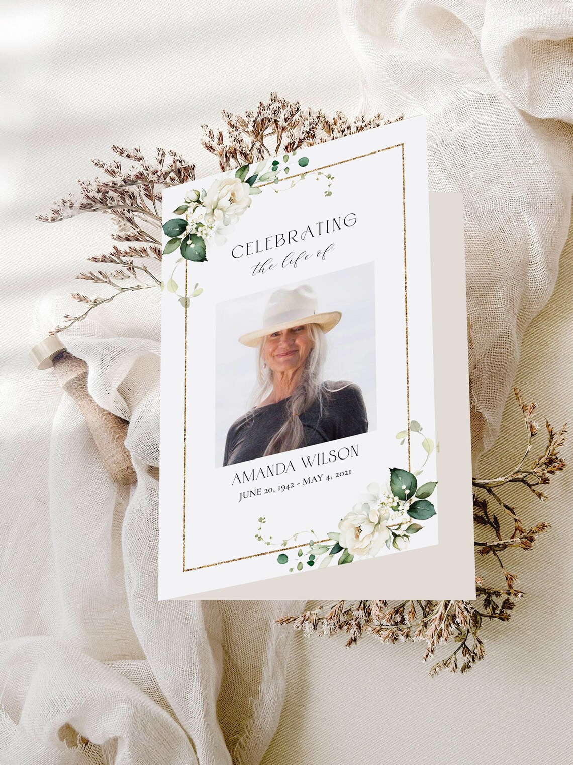 Floral Funeral Program Template: Celebration of Life (digital Download ...