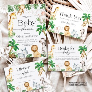 Editable Safari Animal Menu Card Template: Baby Shower, Birthday ...