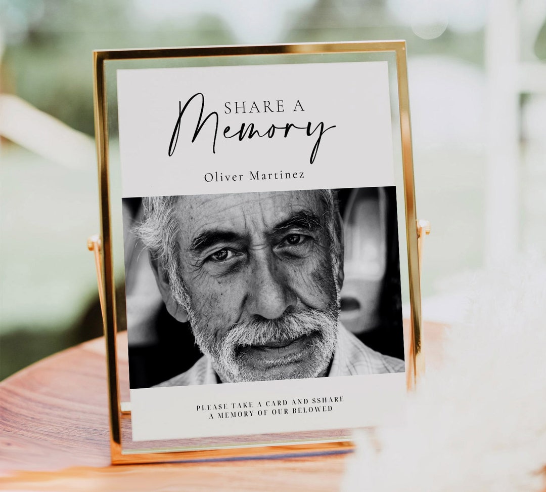 Editable Funeral Share a Memory Sign & Cards Template (digital Download ...