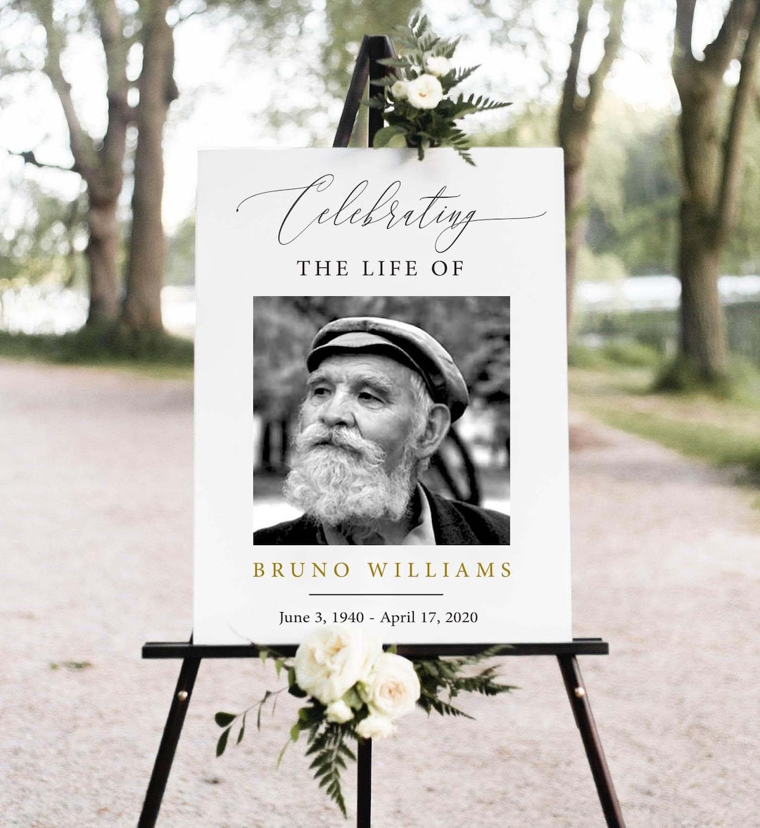 Funeral Welcome Sign Template, Editable Celebration of Life Poster ...