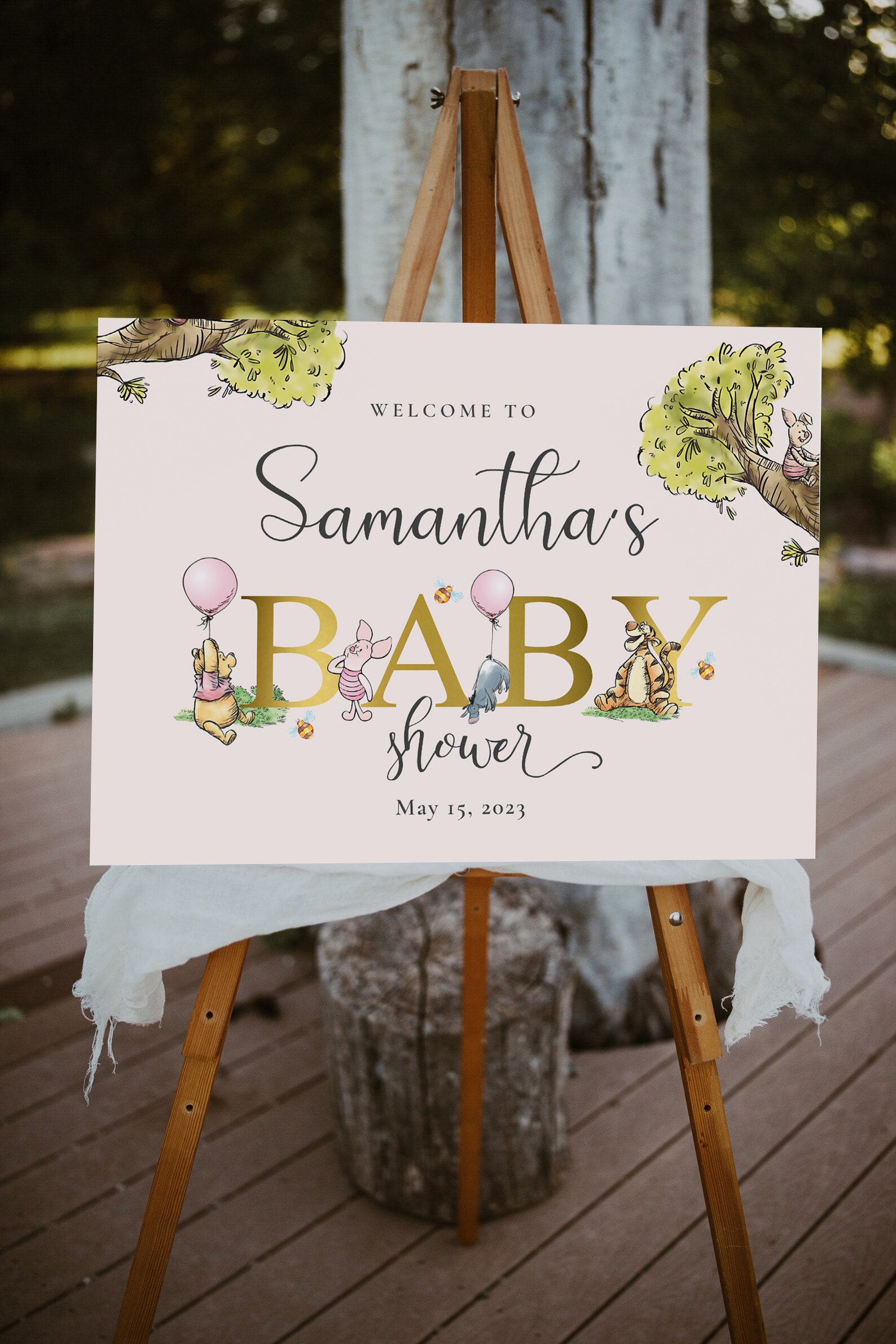 Winnie the Pooh Baby Shower Welcome Sign Winnie the Pooh Baby - Etsy