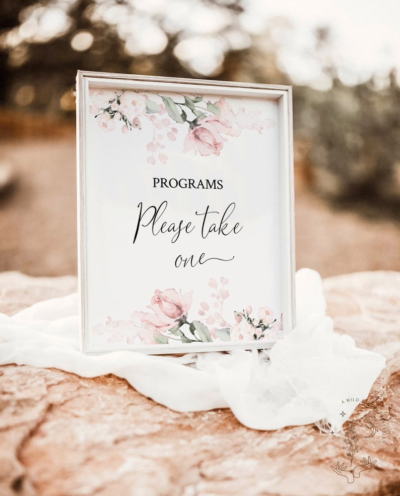 Programs Please Take One Sign Printable Programs Sign - Etsy