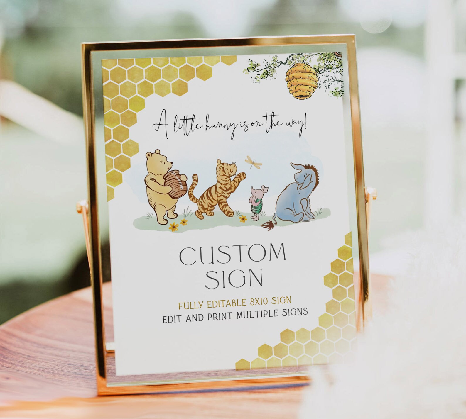 Classic Winnie the Pooh Editable Custom Sign Template 8x10 - Etsy