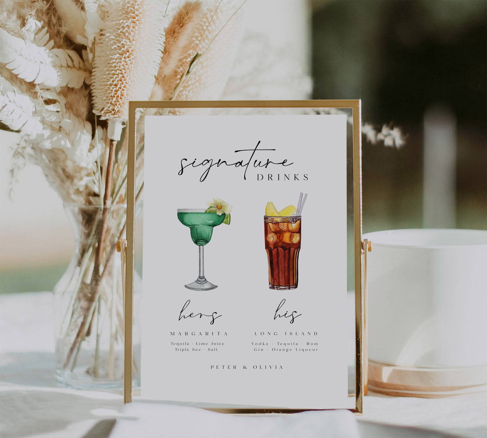 Wedding Signature Drink Sign Printable Signature Cocktail - Etsy