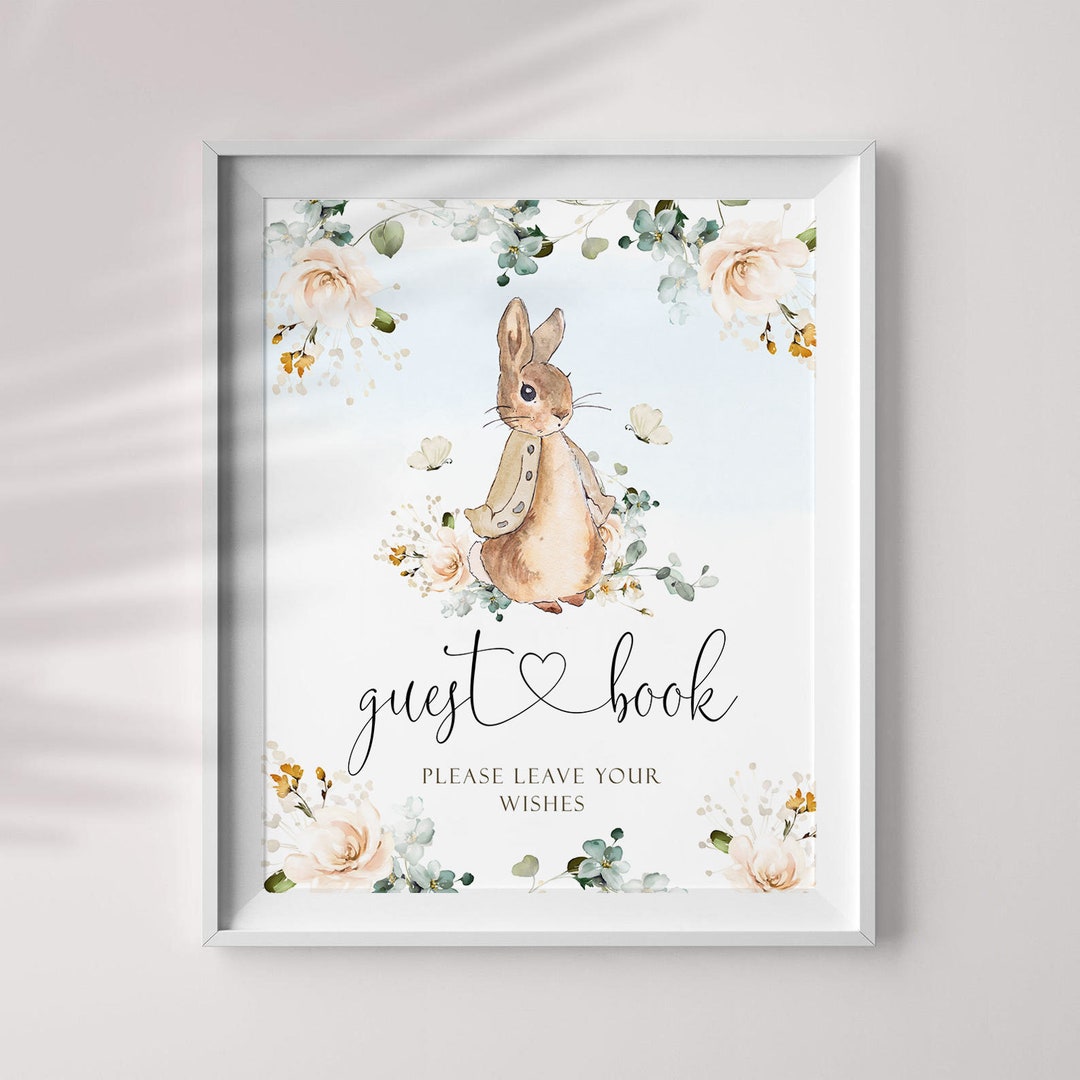 Peter Rabbit Guest Book Sign , Guestbook Sign , Party Sign Decorations ...