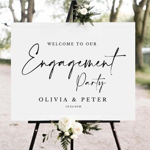 Editable Engagement Party Sign, Printable Welcome to Our Engagement ...
