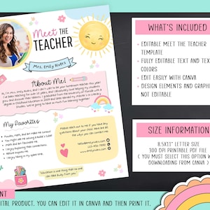 Editable Meet the Teacher Template: Back to School Teacher Intro (canva ...