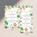 Editable Safari Animal Menu Card Template, Birthday Menu Card Template ...