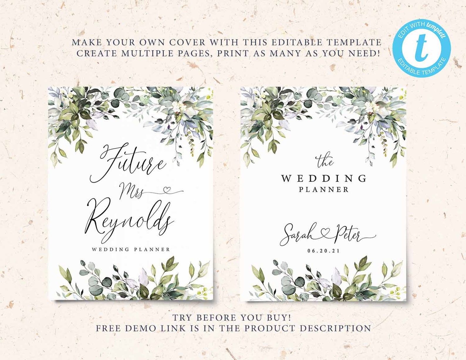 Wedding Planner Printable Editable Cover Editable Wedding | Etsy