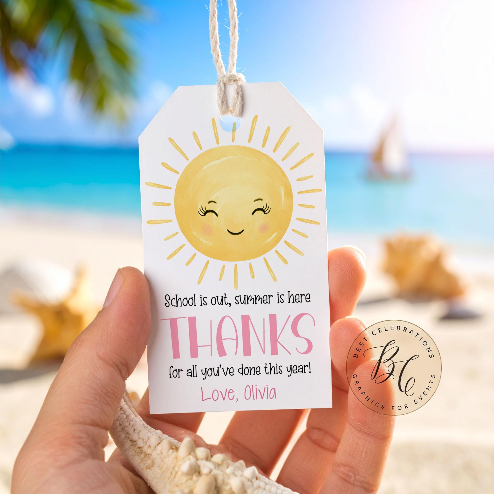 Editable Teacher Thank You Tag: End of School Gift (canva Template) - Etsy