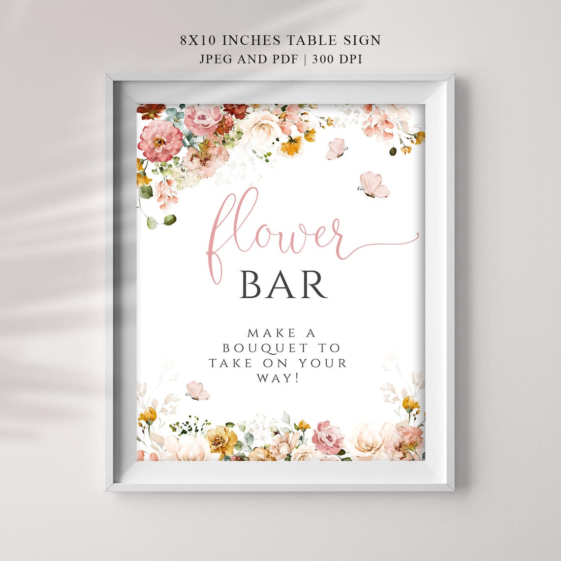 Flower Bar Sign Garden Flower Baby Shower Sign Baby Shower - Etsy