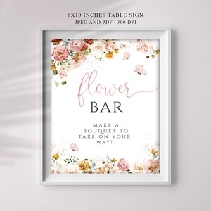 Flower Bar Sign Garden Flower Baby Shower Sign Baby Shower - Etsy