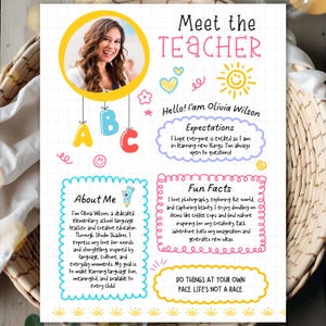 Editable Meet the Teacher Template: Back to School Teacher Intro (canva ...