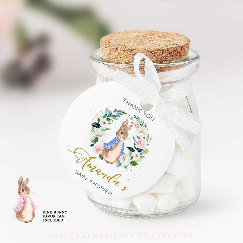 EDITABLE Peter Rabbit Round Favor Tag Peter Rabbit Baby - Etsy