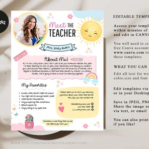 Editable Meet the Teacher Template: Back to School Teacher Intro (canva ...