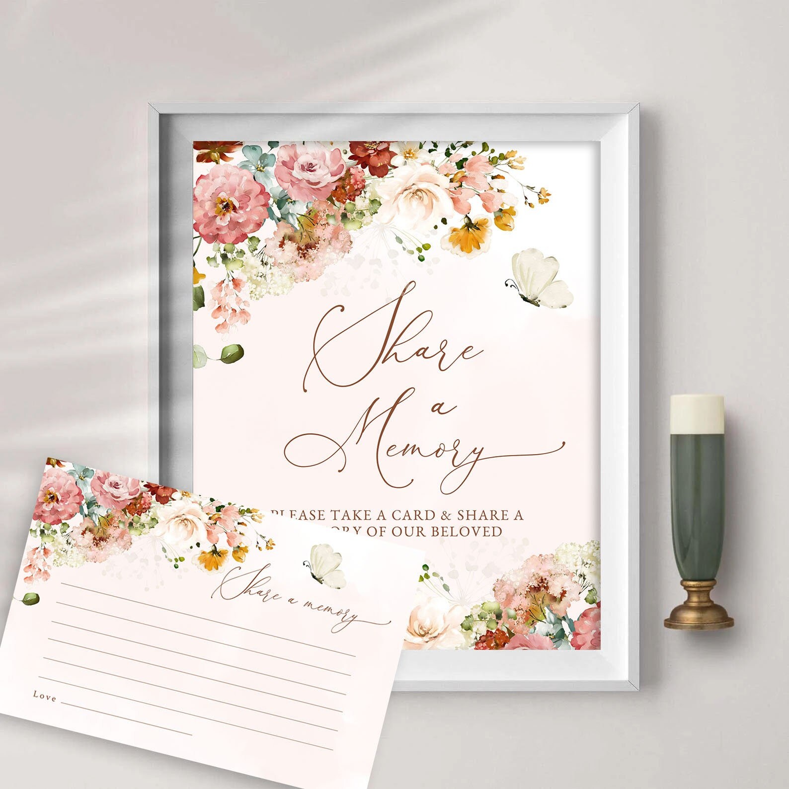 Funeral Share a Memory Sign & Cards Photo Share A Memory Set | Etsy