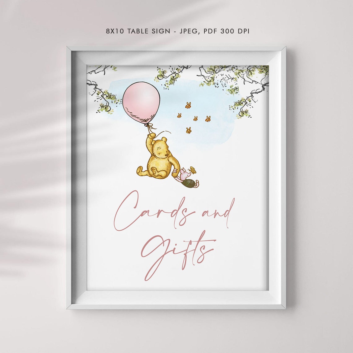 Classic Winnie the Pooh Cards and Gifts Sign Printable Cards - Etsy