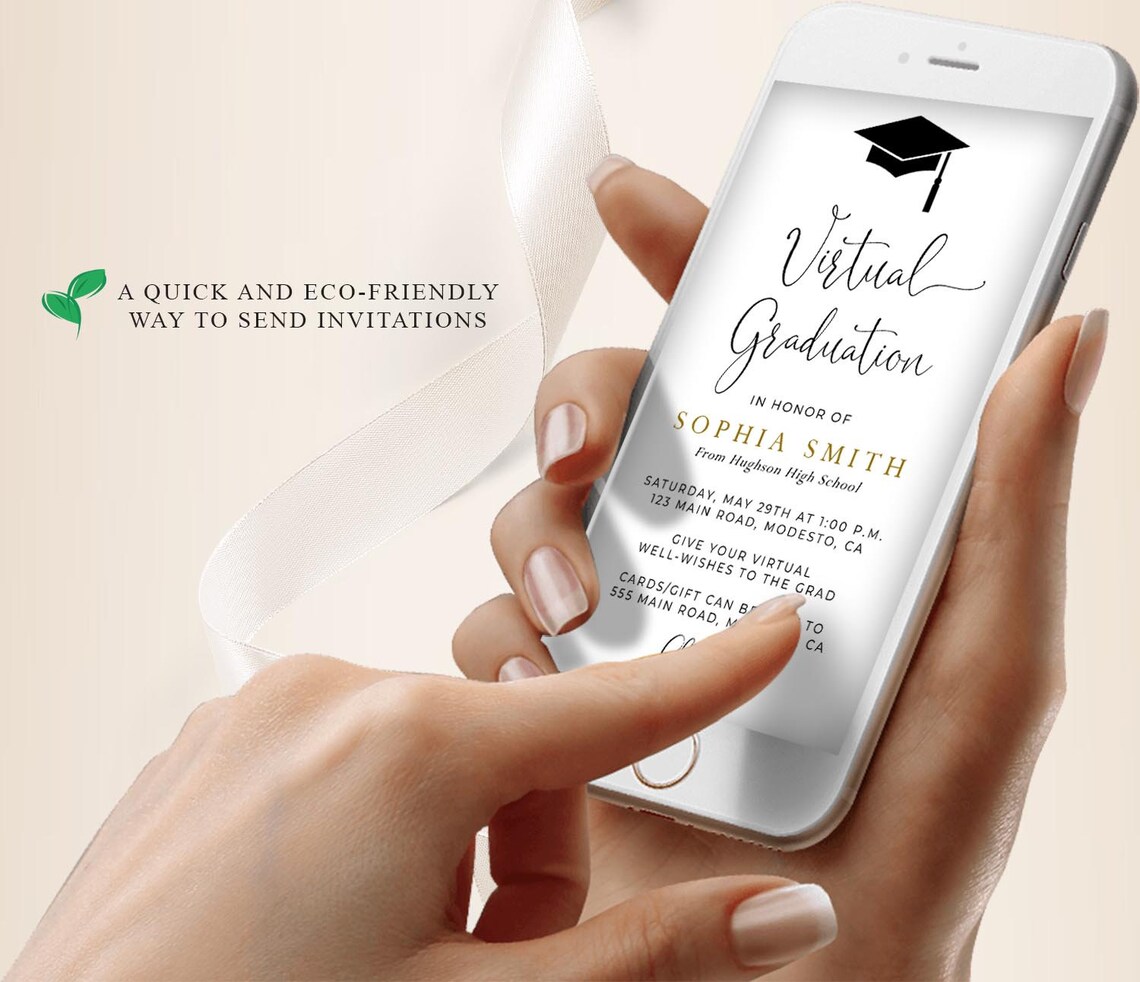 Virtual Graduation Graduation Invitation EDITABLE Graduation - Etsy